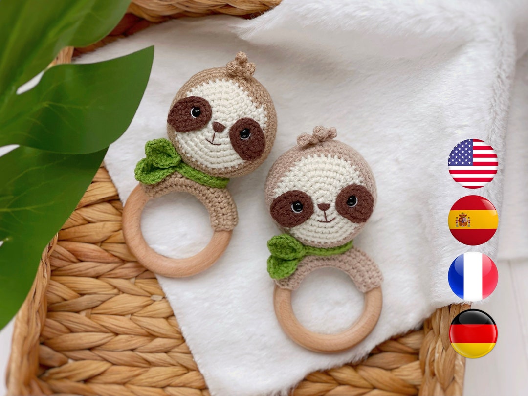 CROCHET PATTERN Sloth Baby Rattle, Easy Crochet Pattern Rattle Animal ...