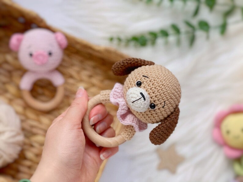 CROCHET PATTERN Puppy Rattle PDF, Dog Baby Rattle Crochet Pattern ...