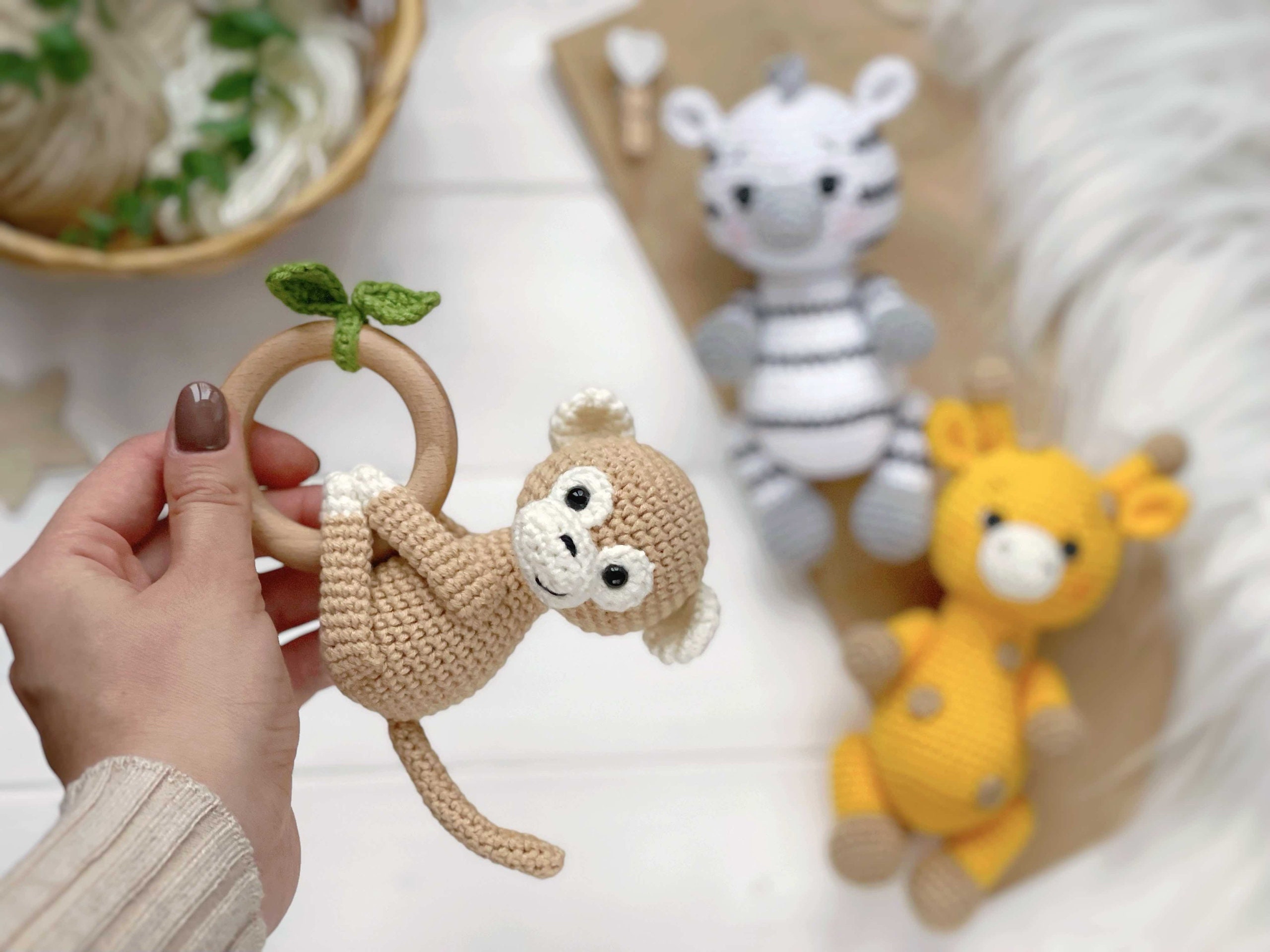 CROCHET PATTERN Monkey Rattle PDF Monkey Crochet Pattern - Etsy