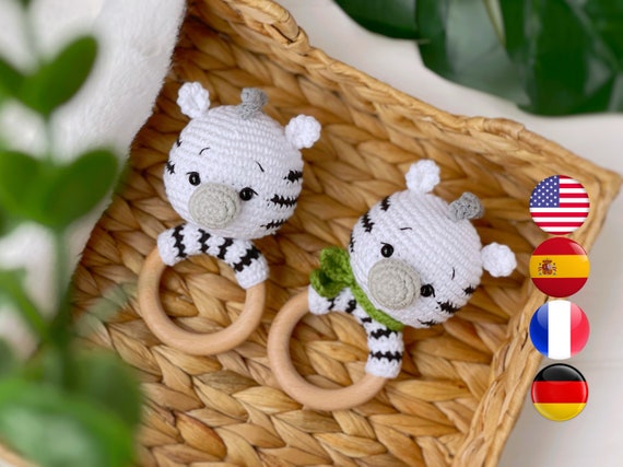 Crochet Pattern ZEBRA Baby Rattle PDF Pattern Safari Animals - Etsy