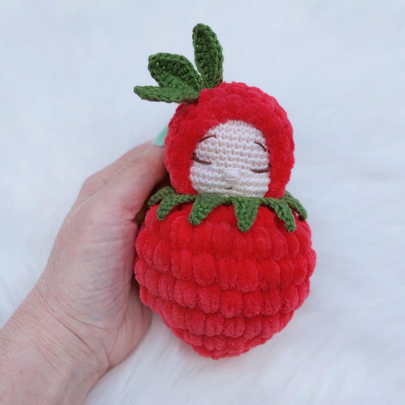 Crochet Berry Toy Pattern PDF, Raspberry Toy Amigurumi, Amigurumi Berry ...