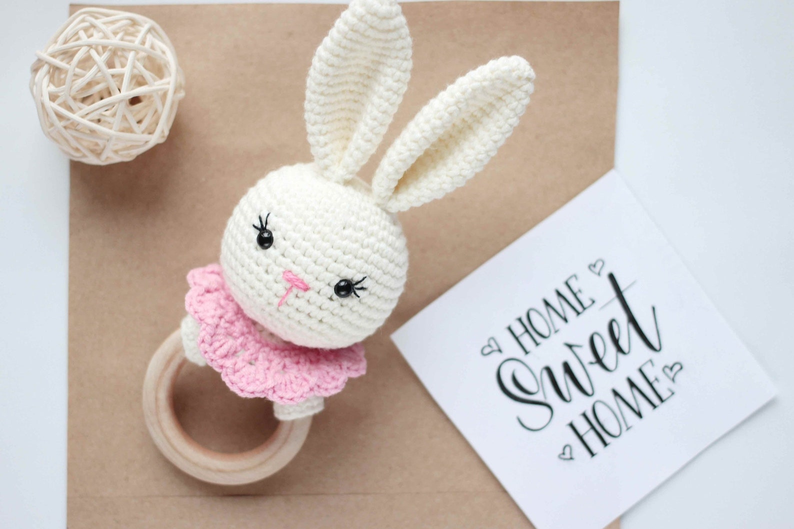 CROCHET PATTERN Bunny Baby Rattle, Easy Crochet Baby Rattle PDF, Bunny ...