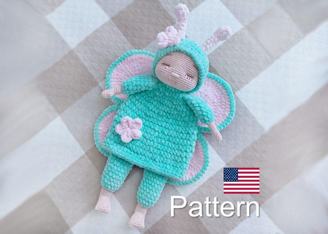 Crochet Comforter Butterfly Pattern PDF, Comforter Toy Amigurumi ...