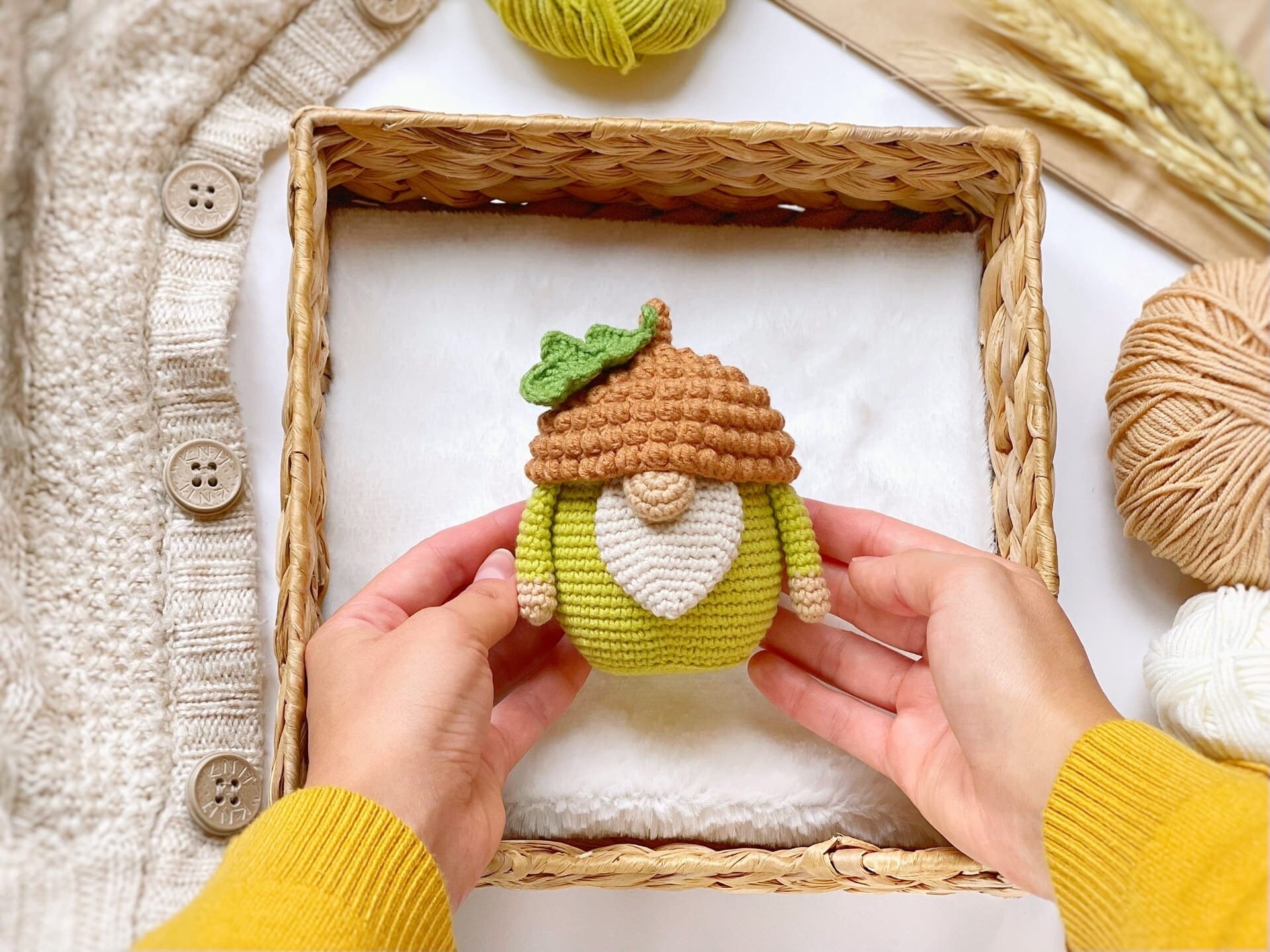 Acorn Gnome Crochet Pattern PDF Fall Amigurumi for Beginners - Etsy UK