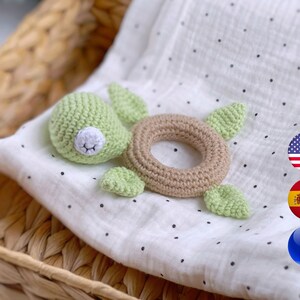 CROCHET PATTERN Sea Turtle Rattle, Sea Animal Rattle Crochet Pattern, Amigurumi Animal Pattern ...