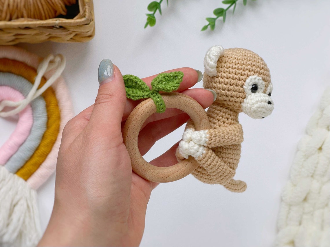 CROCHET PATTERN Monkey Rattle PDF Monkey Crochet Pattern - Etsy