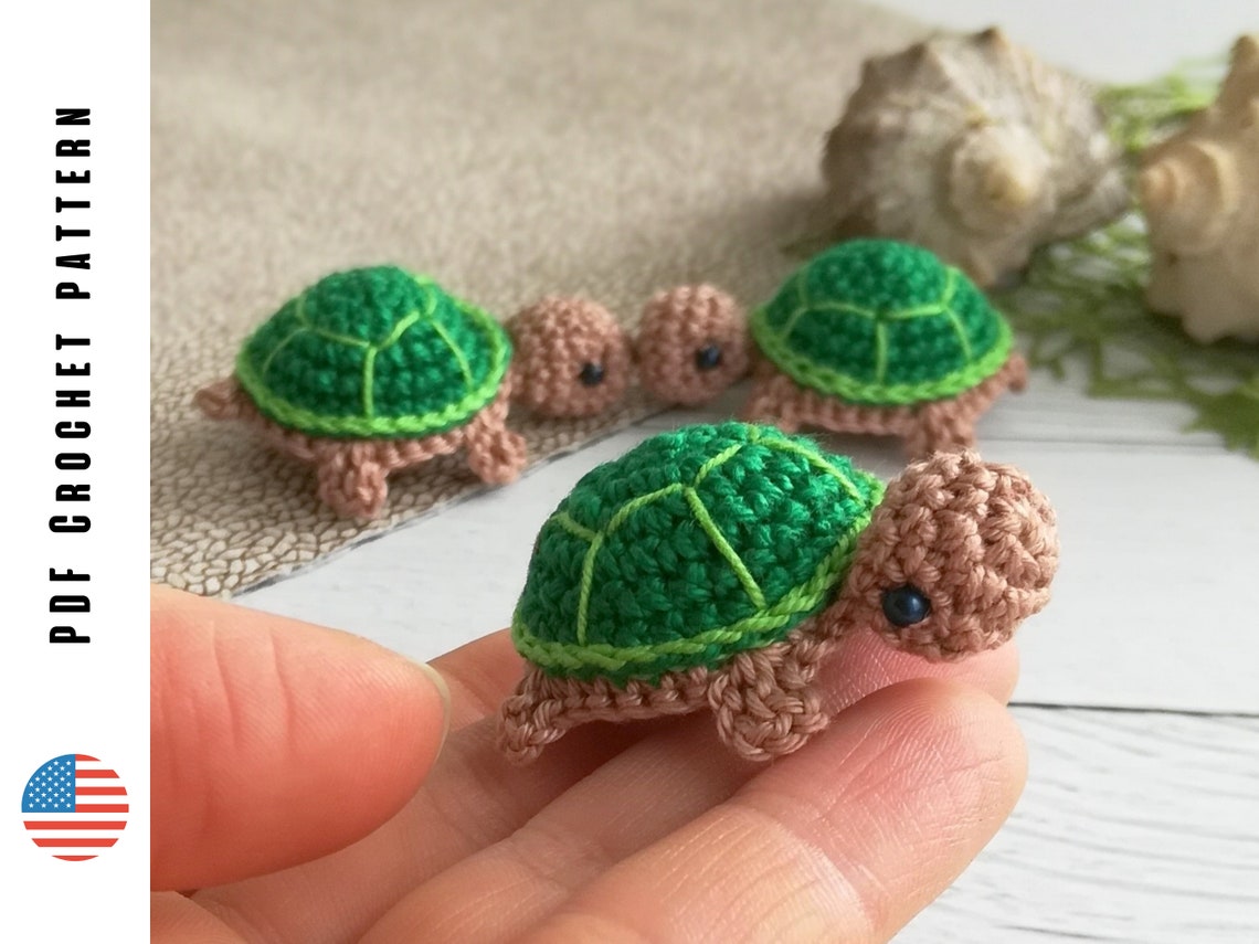 Crochet Baby Turtle Pattern Amigurumi Tiny Animal Toys - Etsy