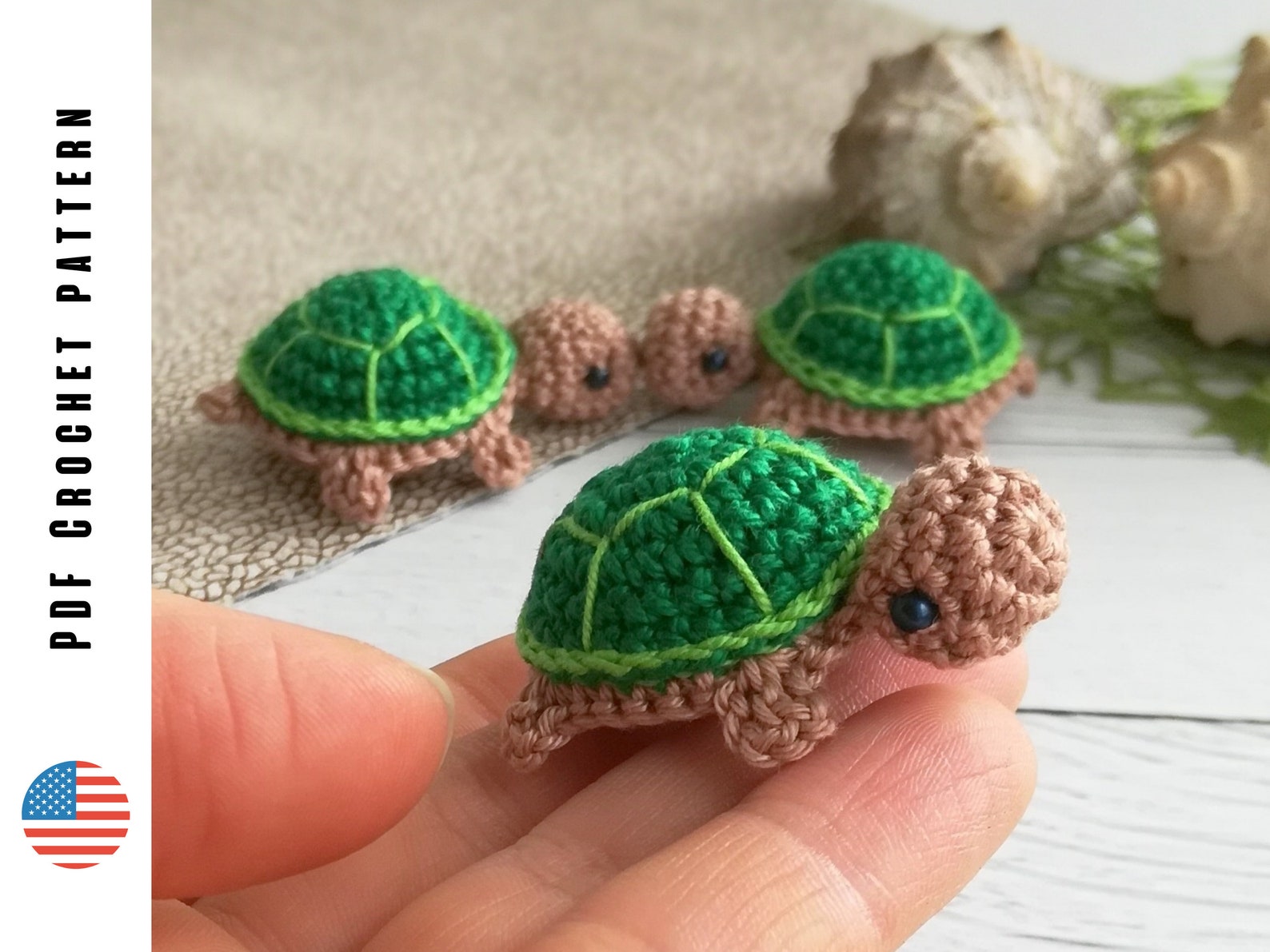 Crochet Baby Turtle Pattern, Amigurumi Tiny Animal, Toys Crochet ...