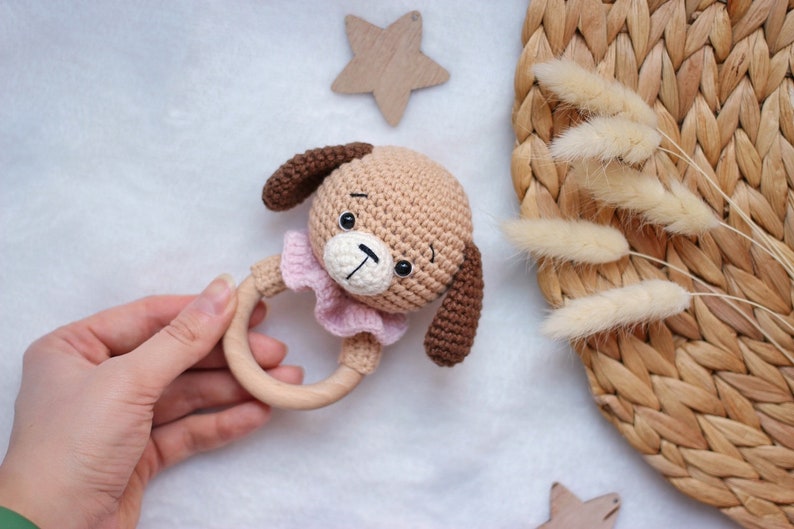 CROCHET PATTERN Puppy Rattle PDF, Dog Baby Rattle Crochet Pattern ...