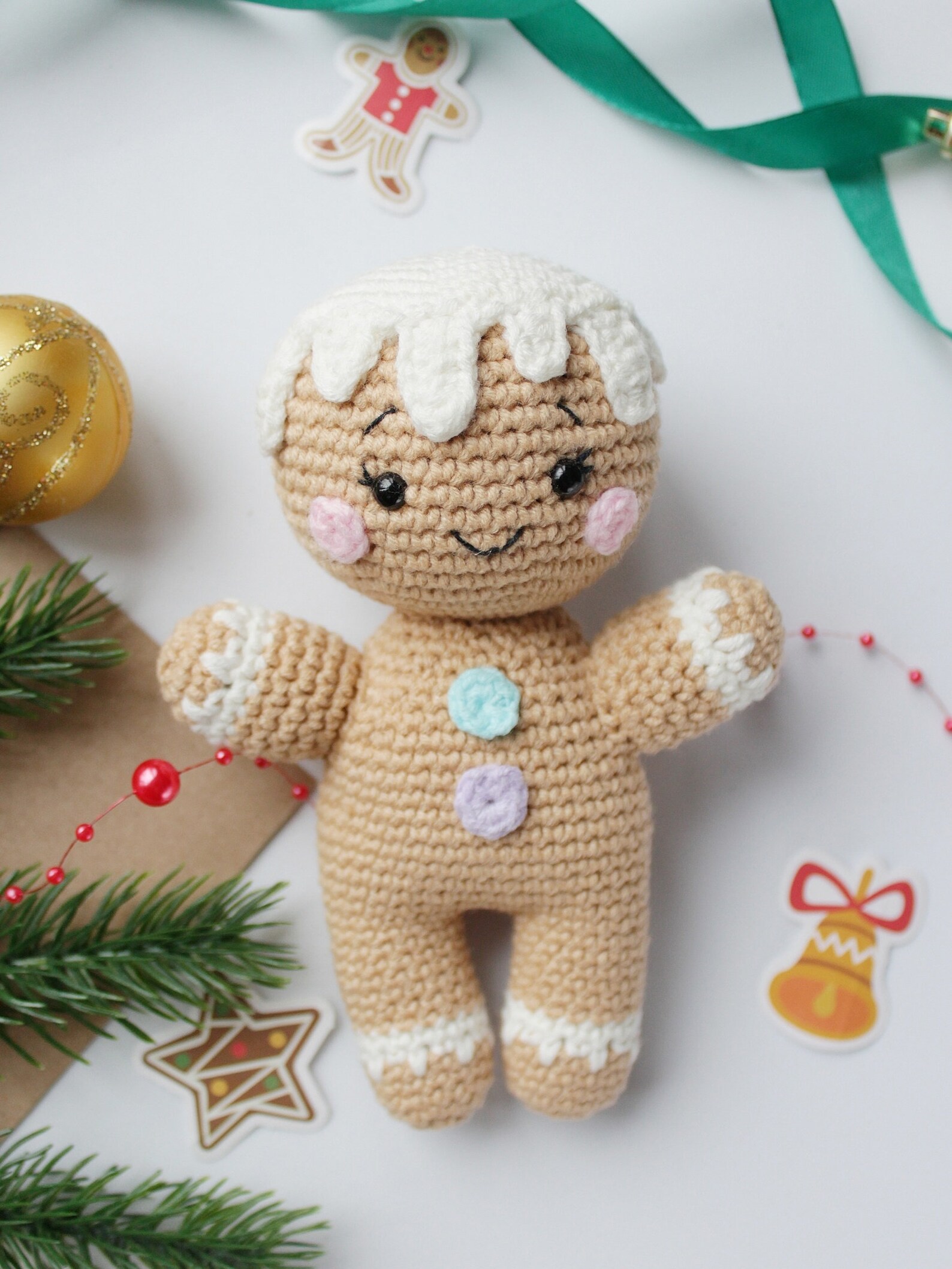Gingerbread Man CROCHET PATTERN PDF Amigurumi Gingerbread | Etsy