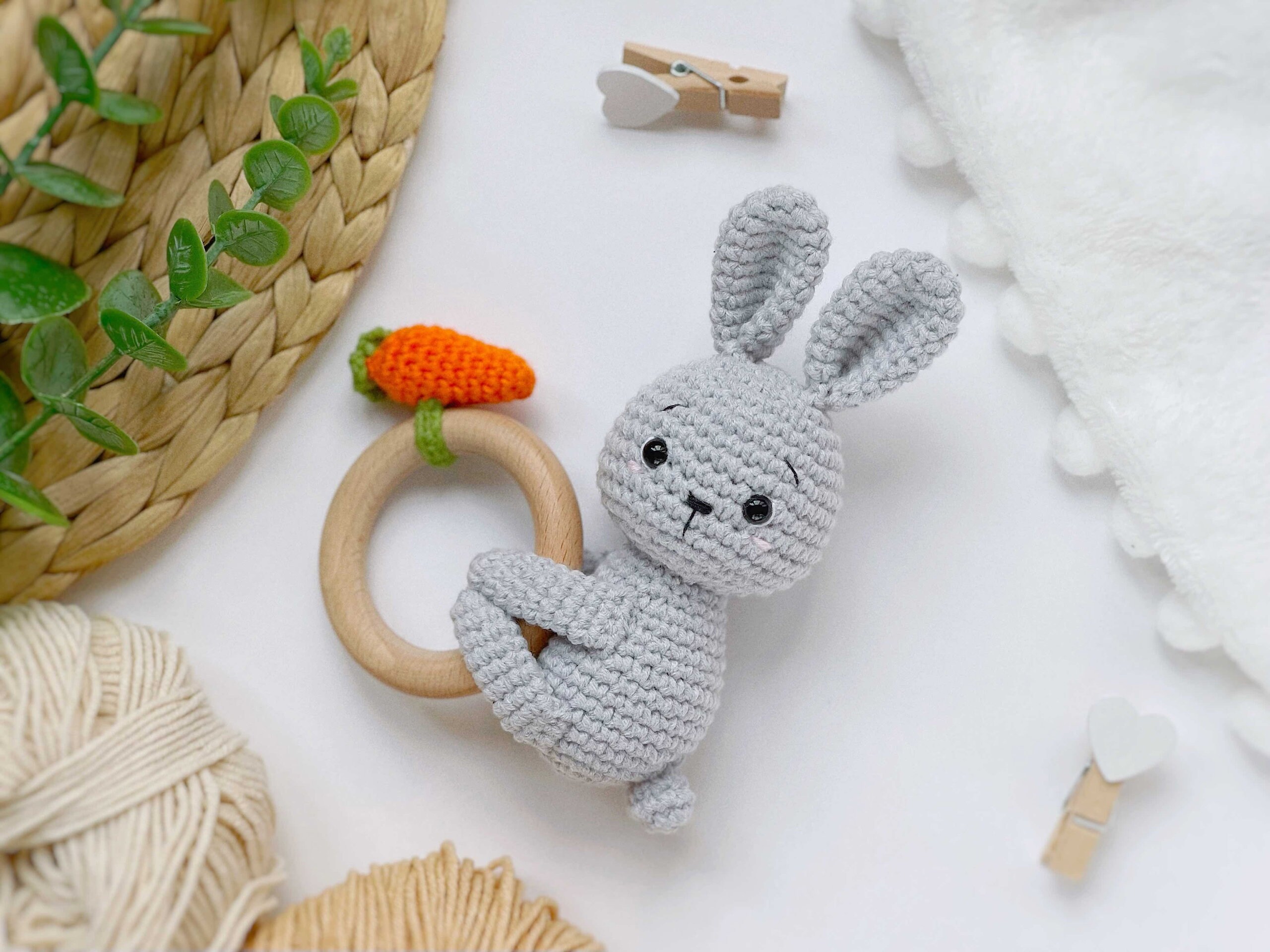 CROCHET PATTERN Baby Rattle Bunny Amigurumi Bunny Rattle PDF | Etsy