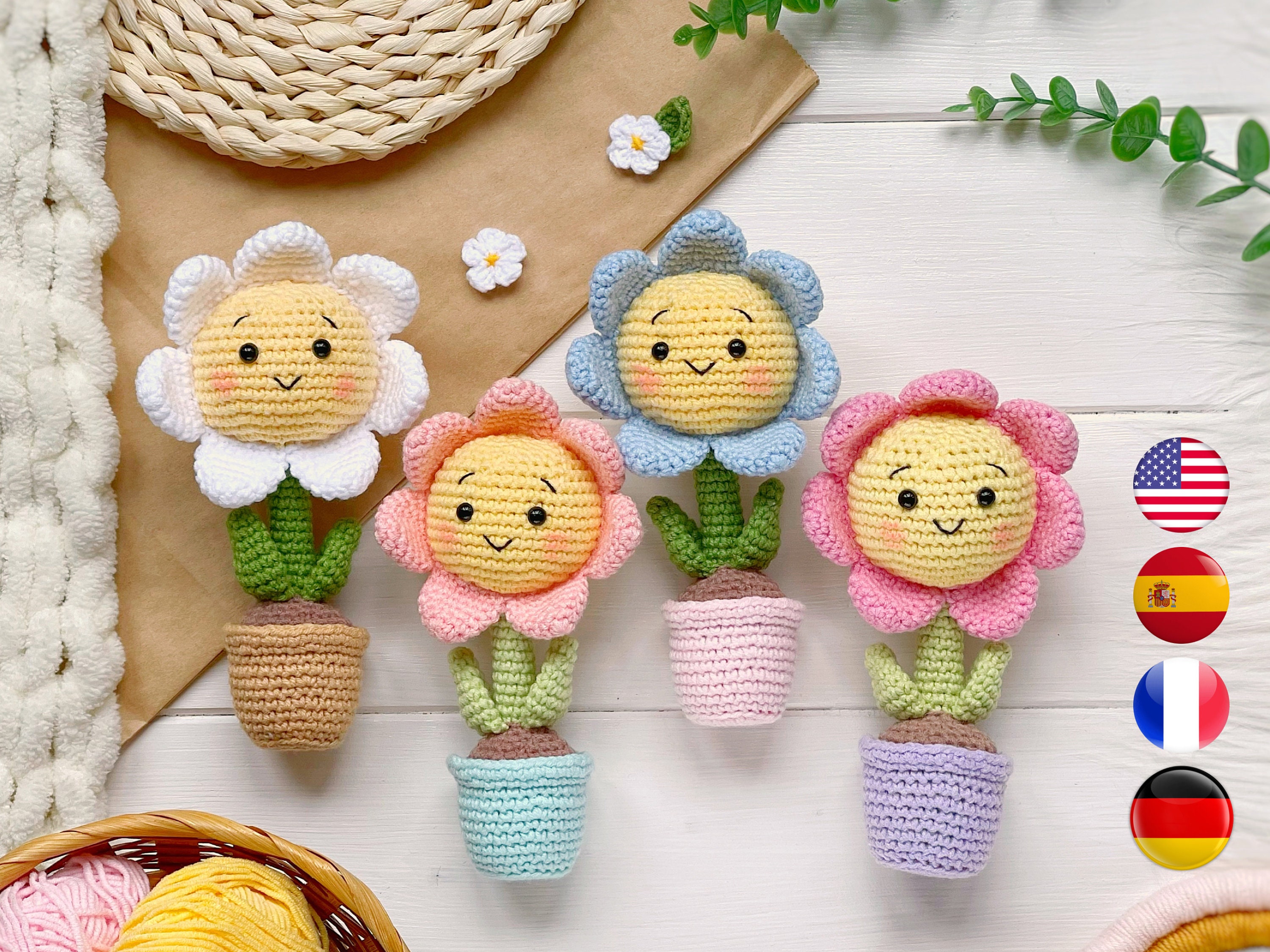 Crochet Pattern Amigurumi Flower in Pot Crochet Plant PDF - Etsy UK