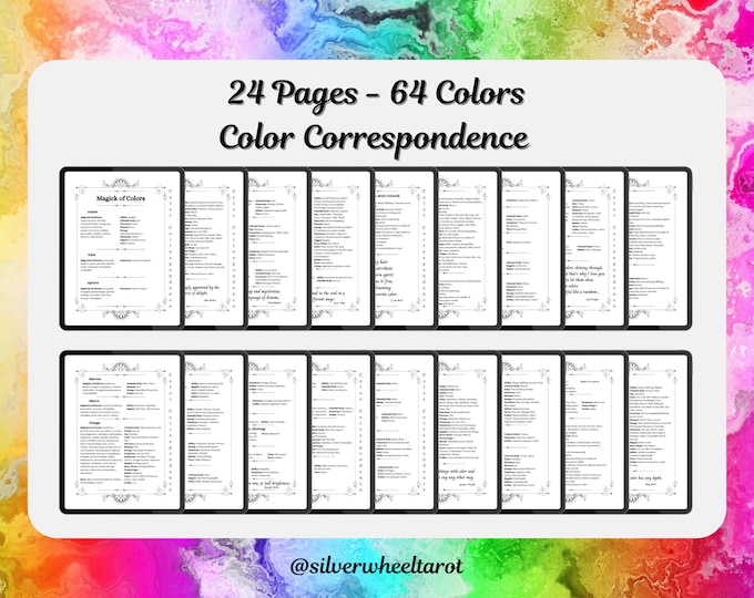 The Color of Magic Printable - Magic Colors- Witchcraft Colors- Color ...