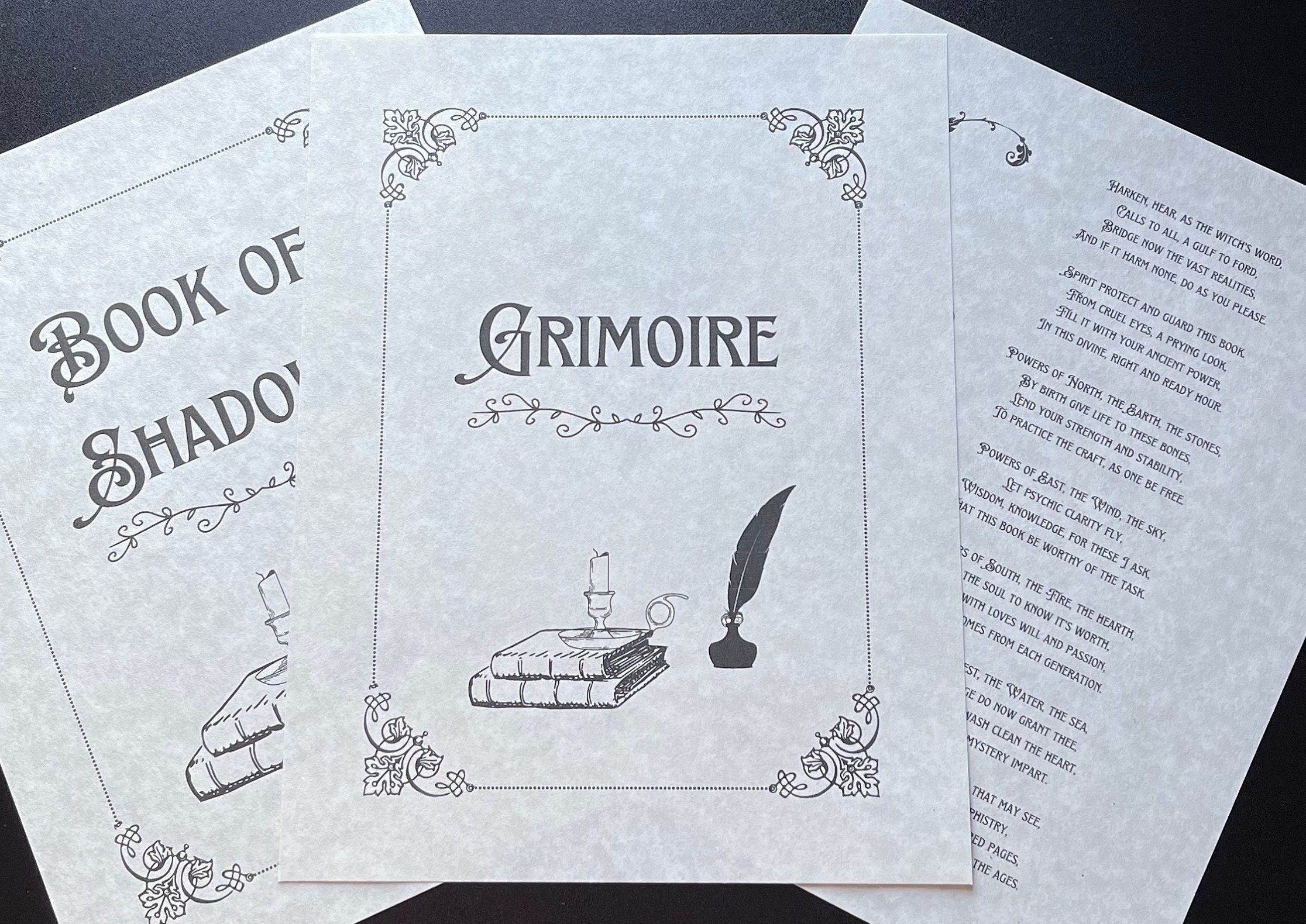 Protection Incantation: Grimoire & BOS Title Pages (printable PDF) - Etsy