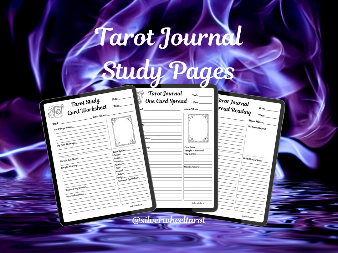 Tarot Card Study Worksheet: Printable Journal Pages (PDF) - Etsy