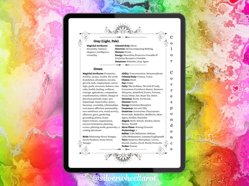 24 Pages - Complete Color Correspondences, up to 17 Associations Each ...
