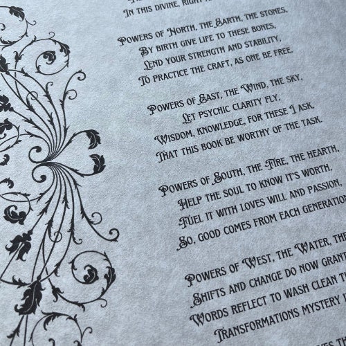 Protection Incantation: Grimoire & BOS Title Pages (printable PDF) - Etsy
