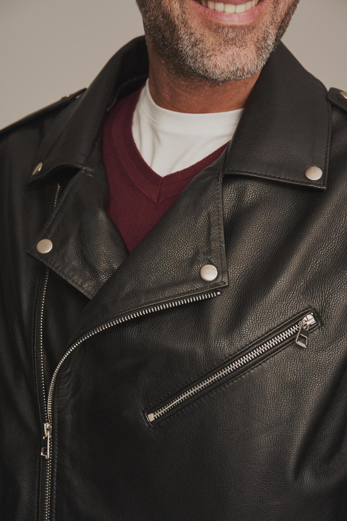 Leather Biker Jacket Mens Real Leather Motorcycle Jacket for Men High Quality Jacket - Etsy