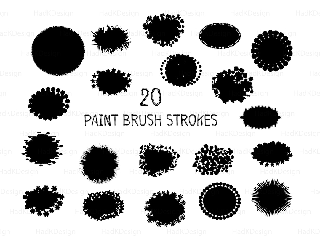 Paint Brushstroke Svg Bundle, Brush Stroke Svg Png, Abstract Shapes Svg ...