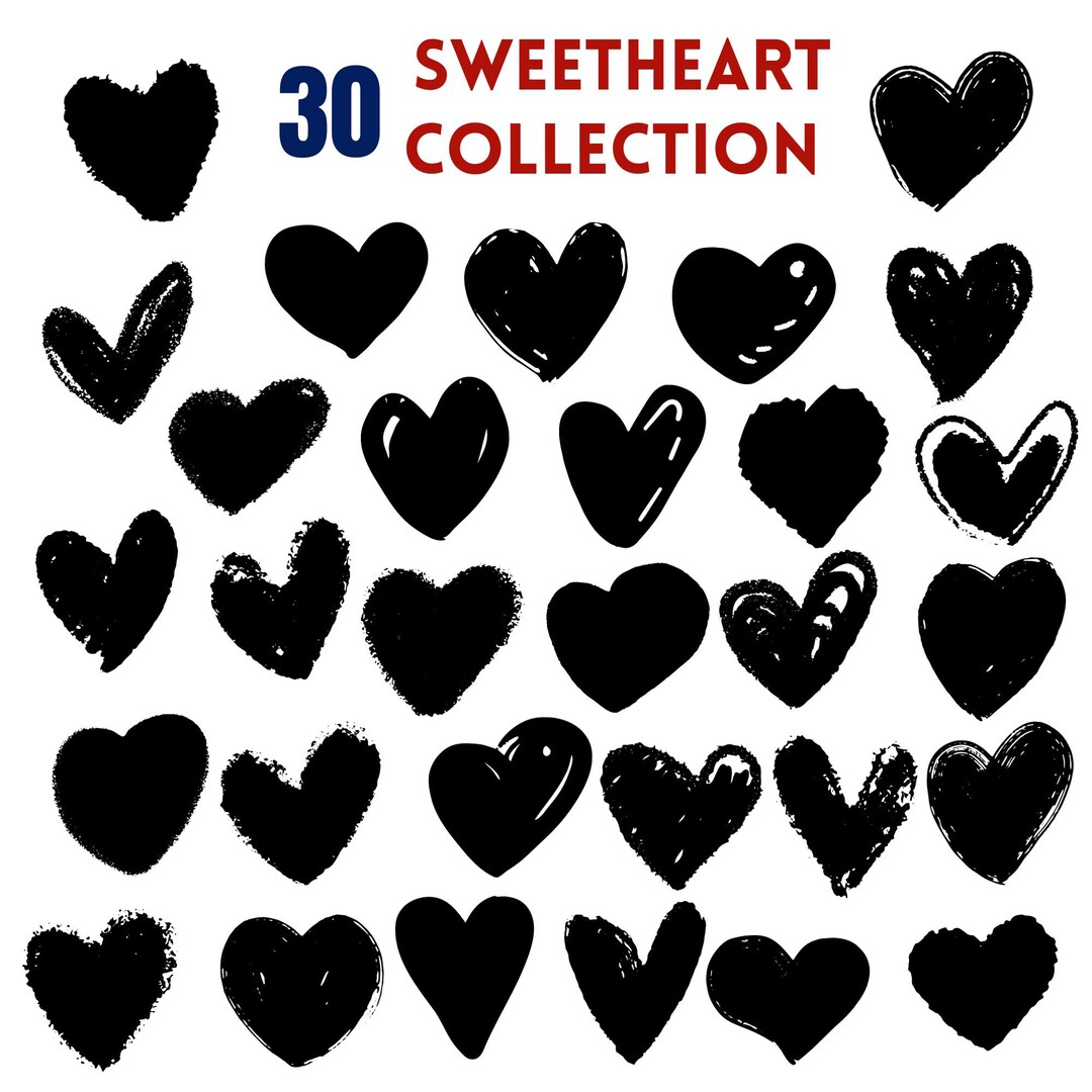Sweetheart Collection: 30 Heart Shapes - Svg, Dxf, Png, Eps Digital ...