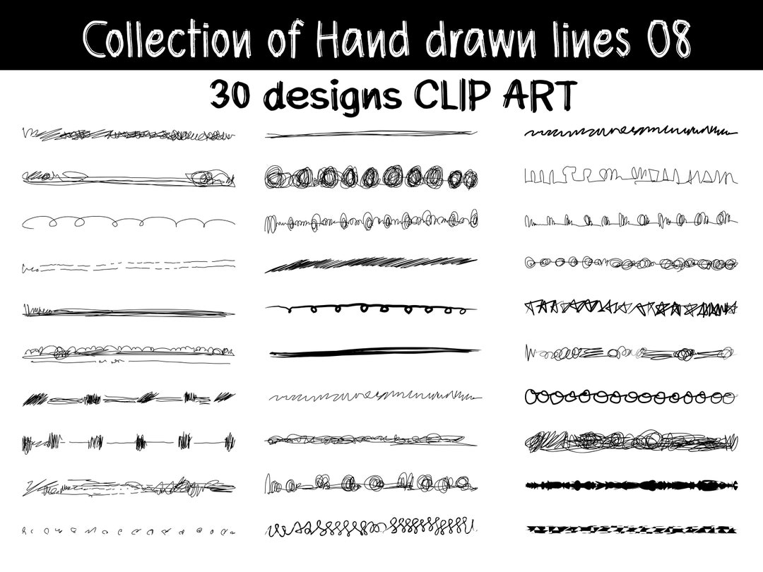 Hand-drawn Lines SVG, Brush and Stroke Line, an Element for Use in ...
