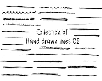 Hand Drawn Lines - Etsy