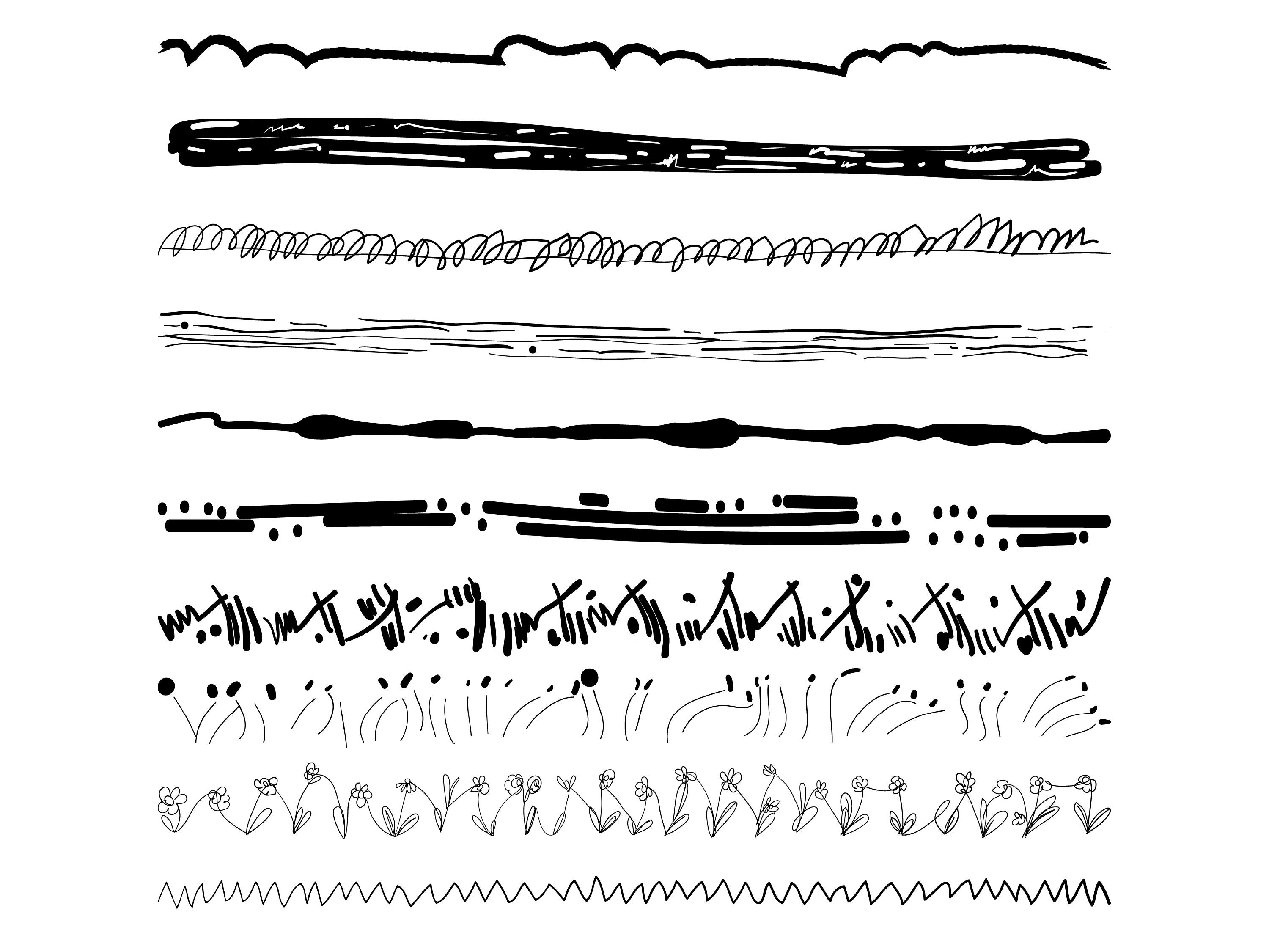 Hand-drawn Lines SVG, Brush and Stroke Line, an Element for Use in ...