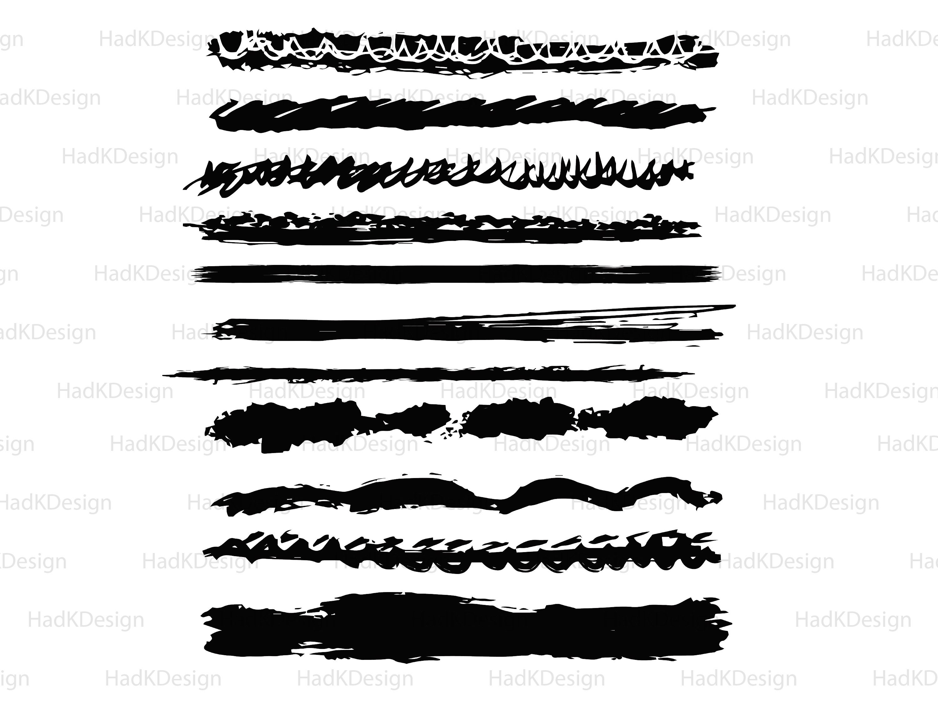 Hand Drawn Lines SVG, Underline Divider Text, Brush and Stroke Line ...