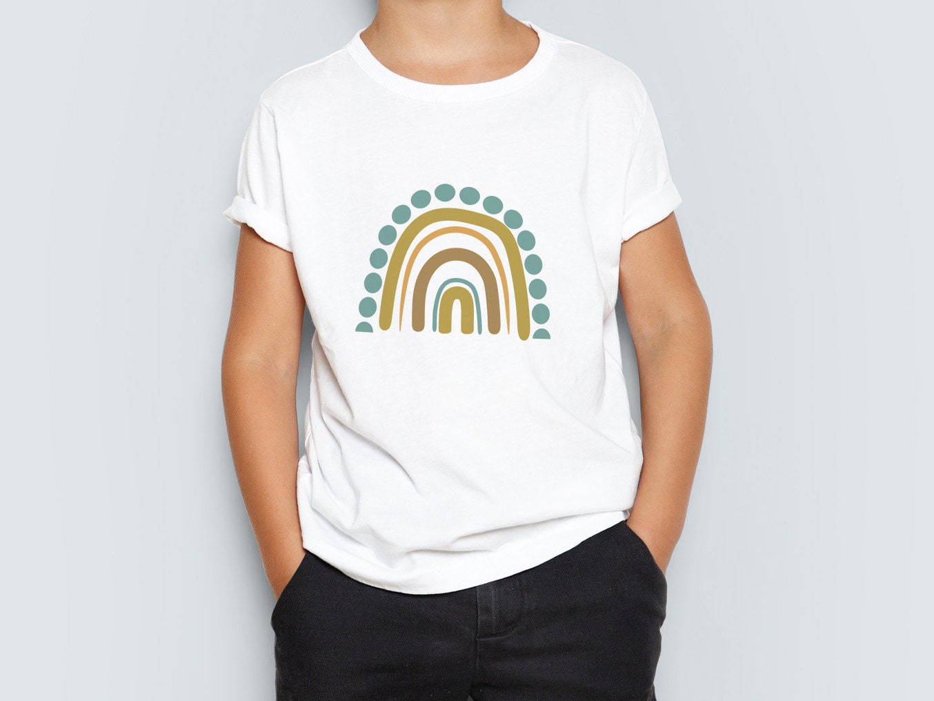 Boho Rainbow, Hand Drawn Elements of Rainbow, Bohemian Style - Etsy