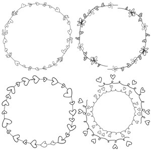 45 Whimsical Heart Doodles - Digital Border & Decor Pack - SVG, PNG ...