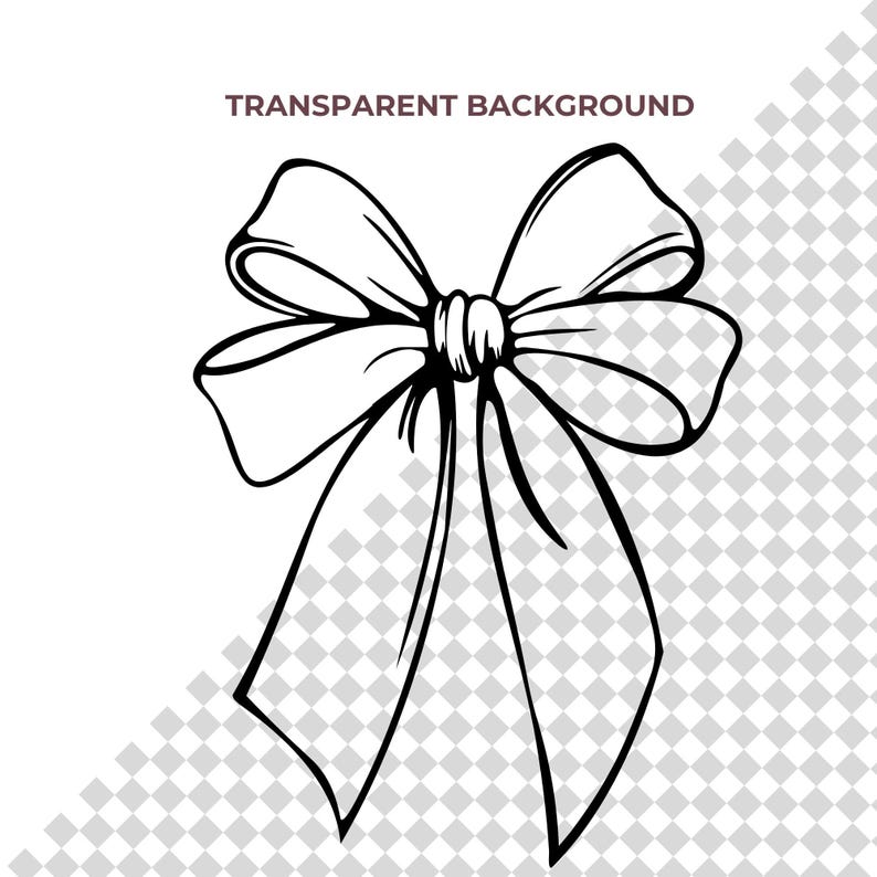30 Coquette Bow Drawings, Png Svg Eps Digital Download, Hand-drawn ...