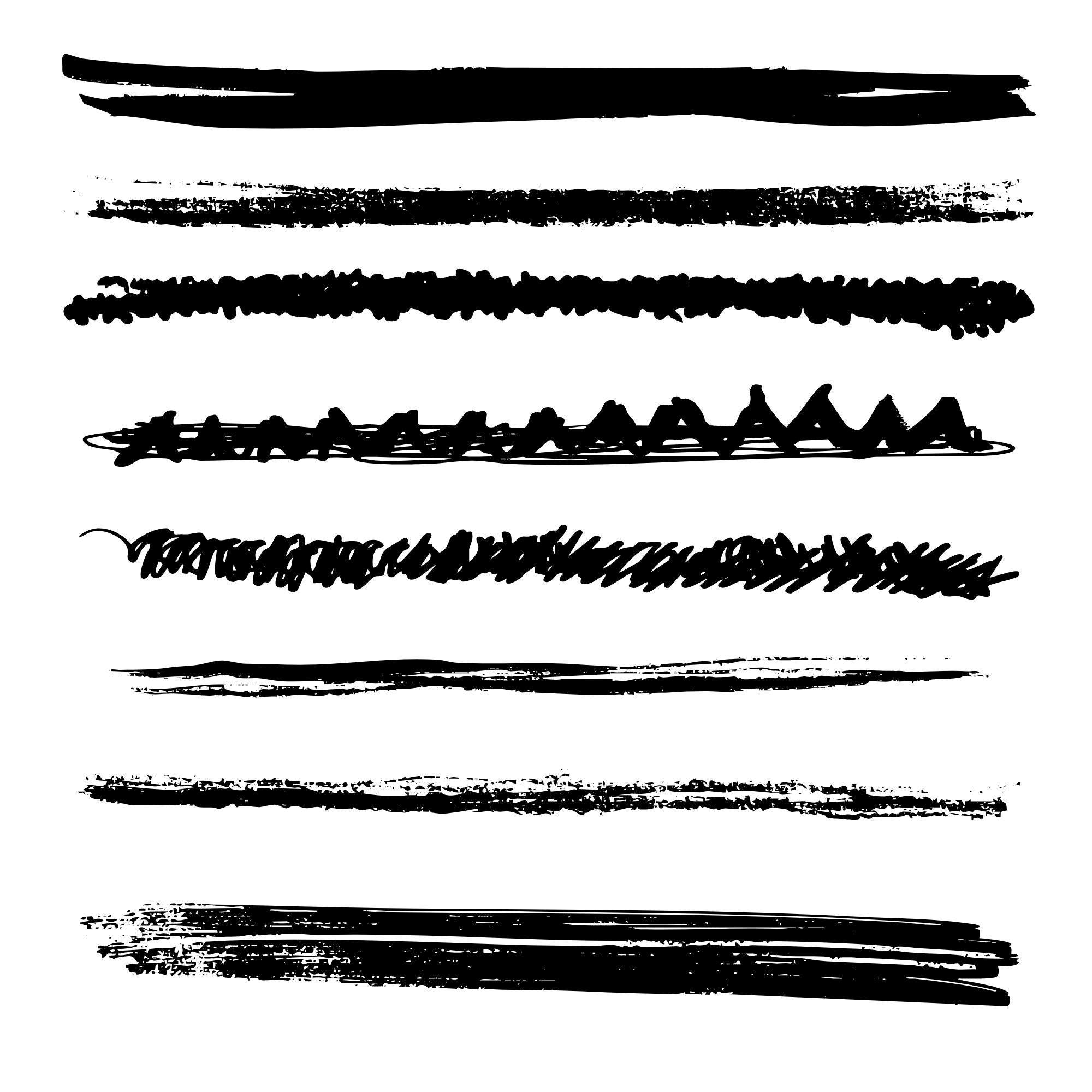 Hand Drawn Sketch Line Clipart: Doodle Borders, Dividers (SVG, PNG, EPS ...