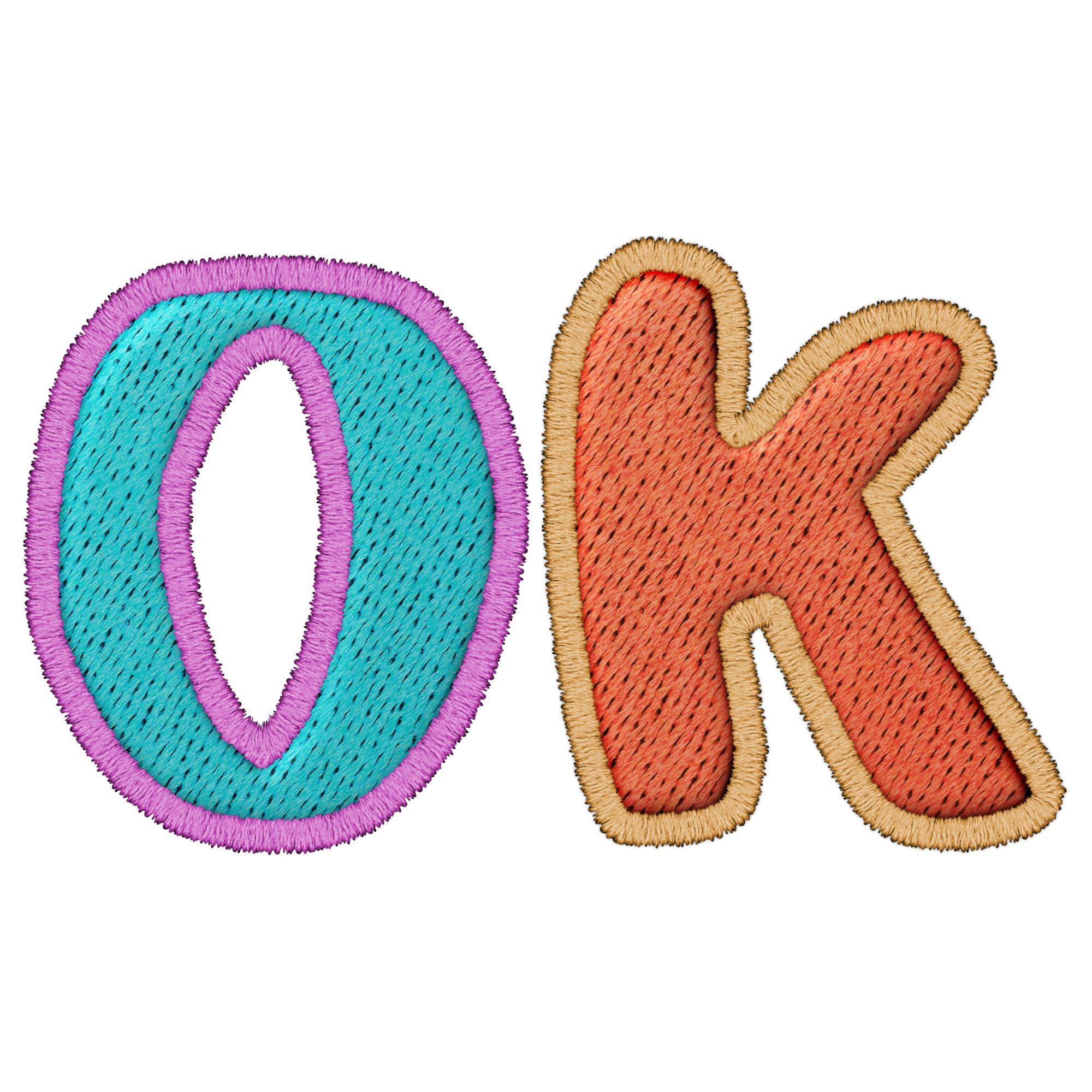 Playful Patchwork Alphabet Digital Font - Hand-stitched Style Letters ...