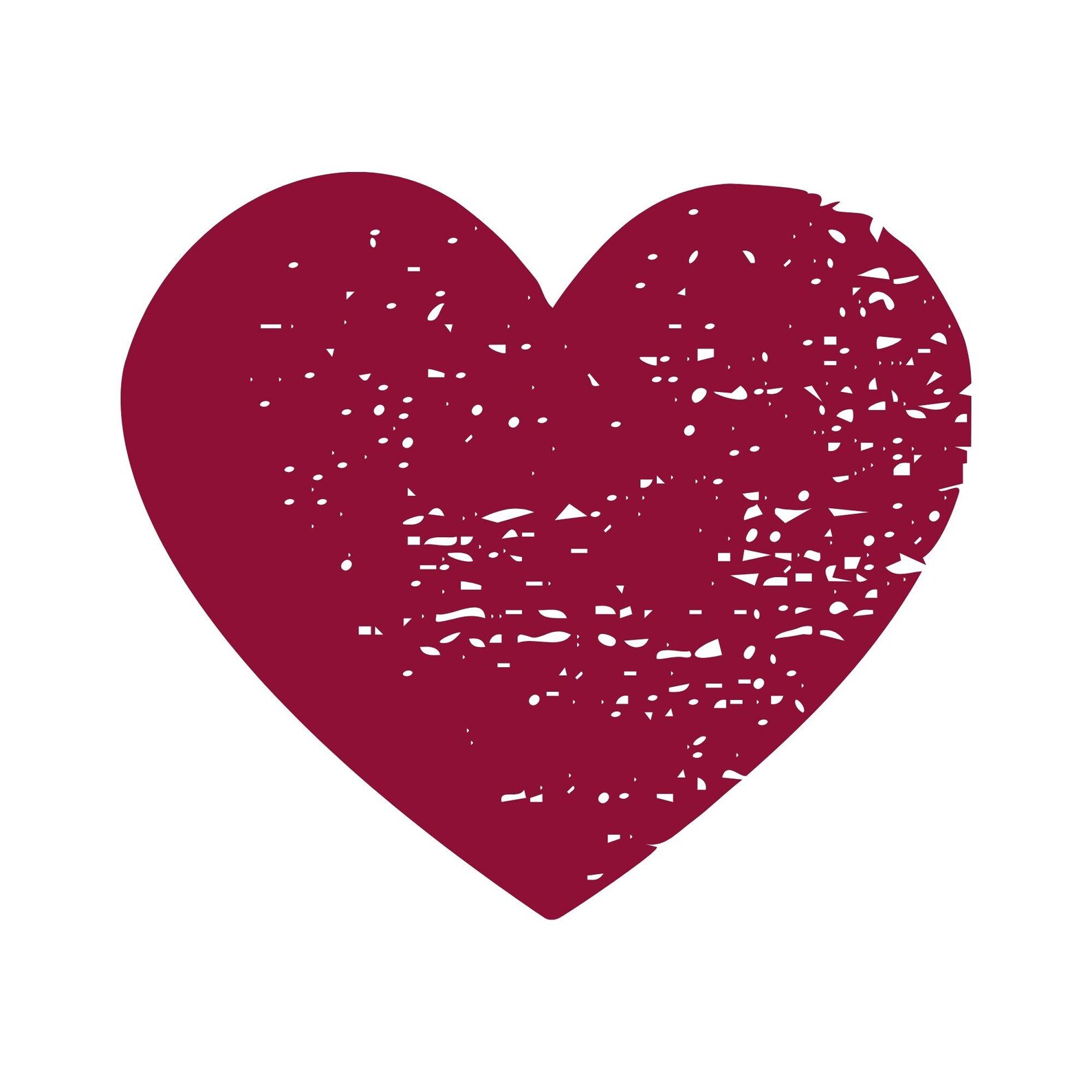 Grunge Heart Digital Stamps: Hand-drawn Silhouettes (EPS, SVG, PNG) - Etsy