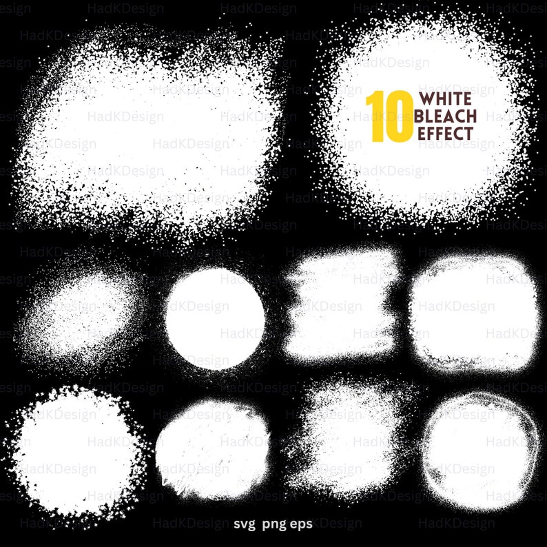 10 Pack White Bleach Effect Textures - Digital Download (SVG, PNG, EPS ...