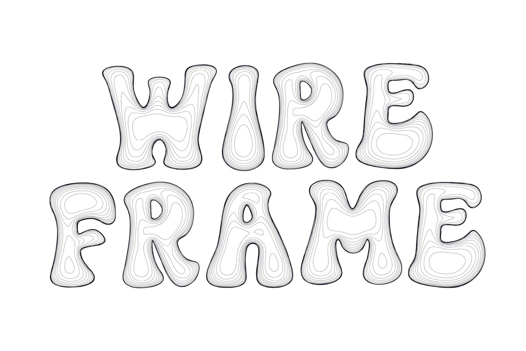 Wireframe Alphabet Font: Hand-drawn Display (digital Download) - Etsy