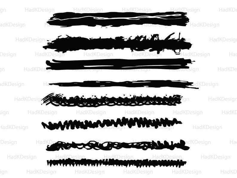 Hand Drawn Lines SVG, Underline Divider Text, Brush and Stroke Line ...