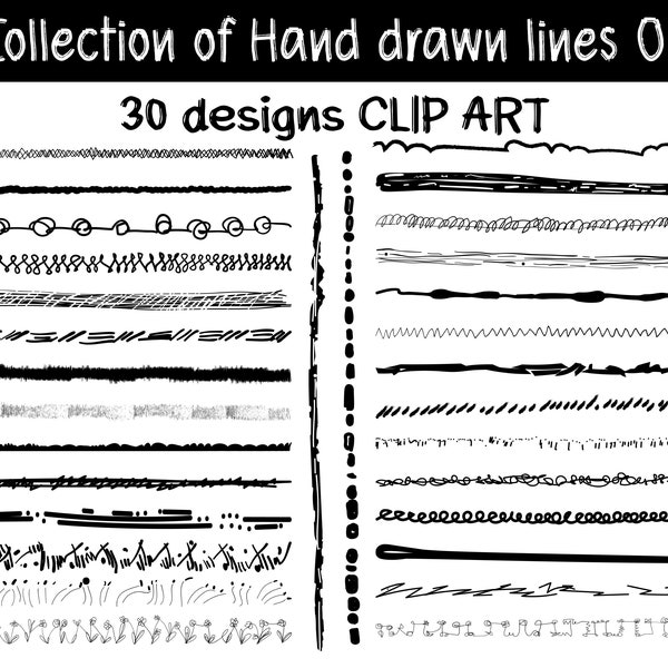 Hand Drawn Lines - Etsy