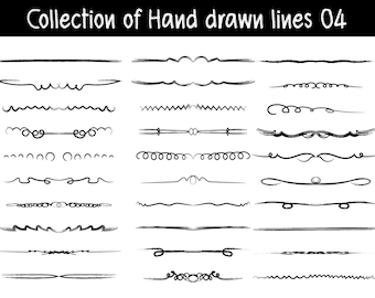Hand Drawn Lines Svg, Line Element for Use in Design, Digital File. - Etsy