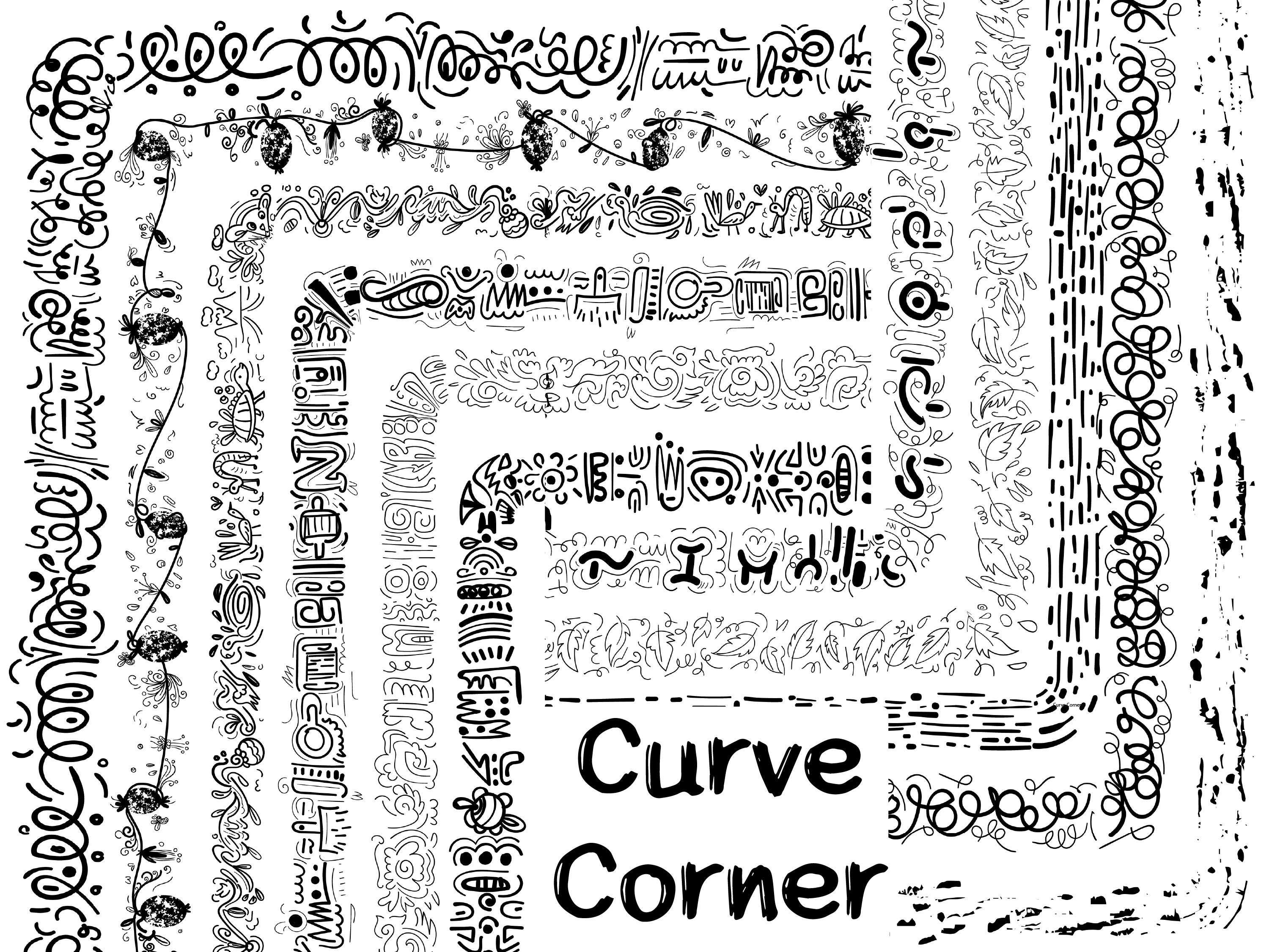 Freehand Line, Doodle Borders Clipart, Doodle Border Planner, Page ...