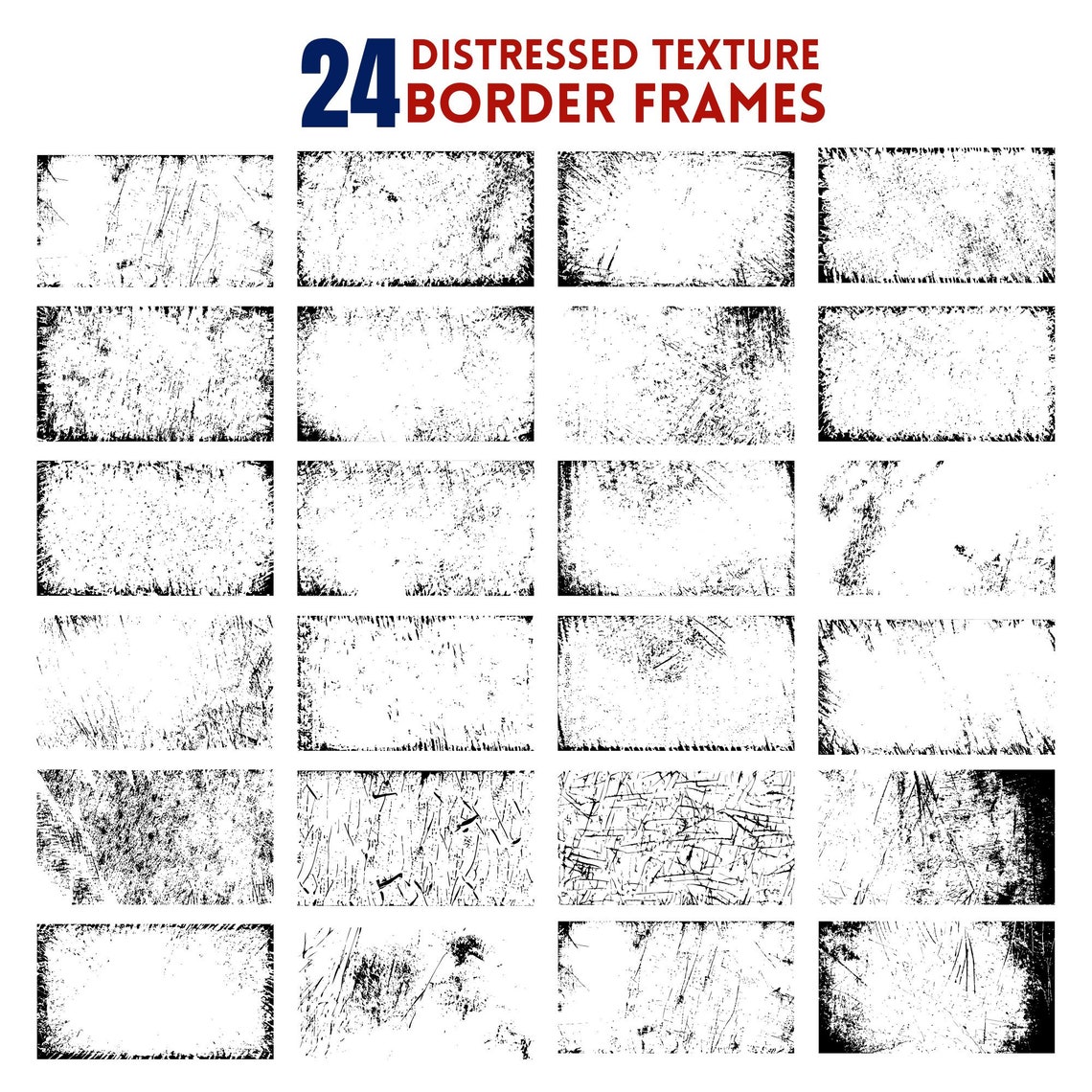 Vintage Distressed Texture Borders and Frames -grunge Frame Svg ...