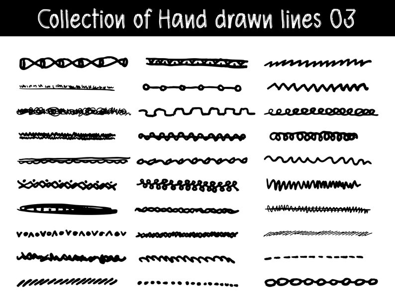Hand Drawn Lines Svg, Line Element for Use in Design, Digital File. - Etsy
