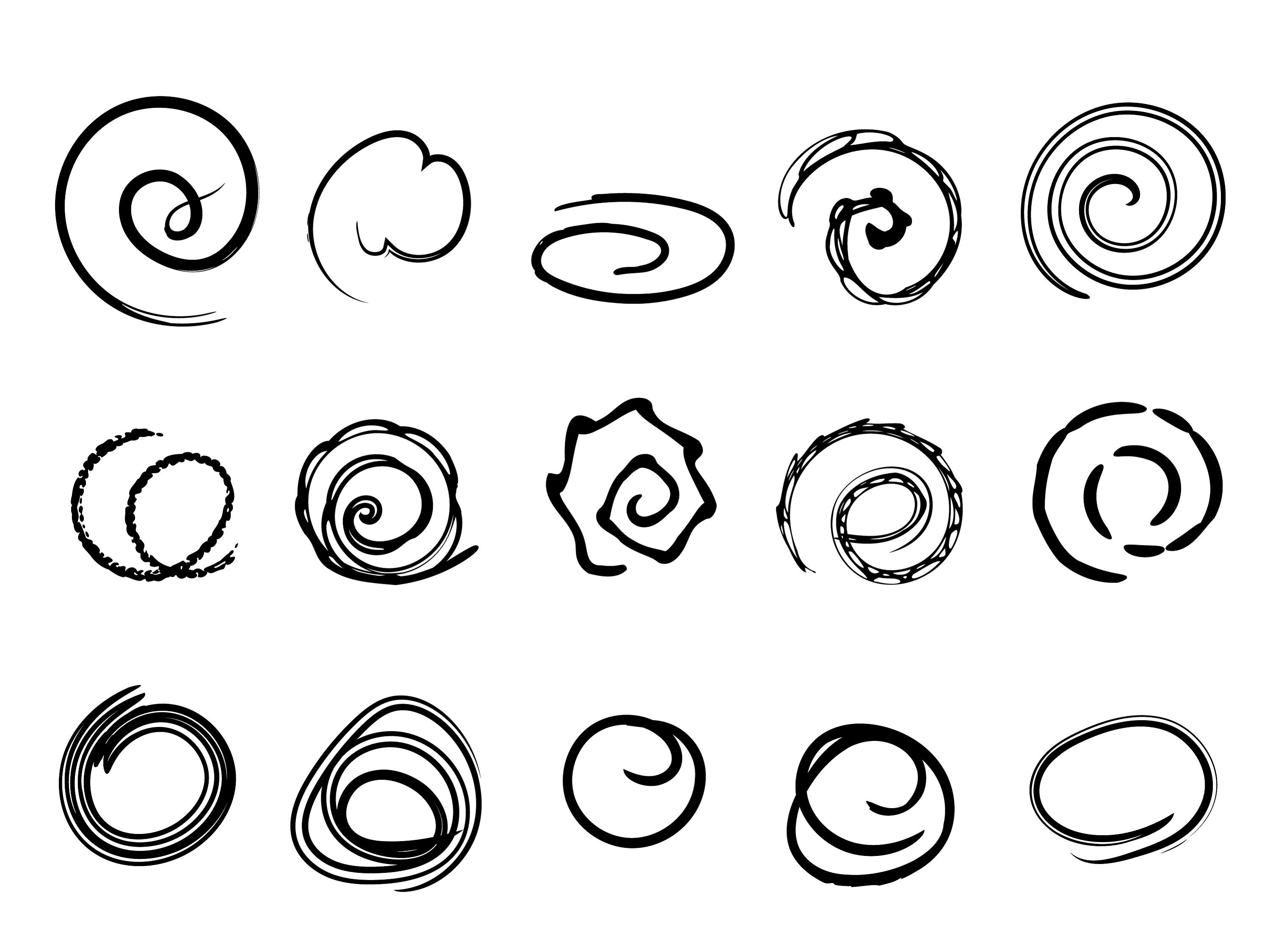 Circle Drawing, Freehand Curve Brush Stroke Line for Use as Element in ...