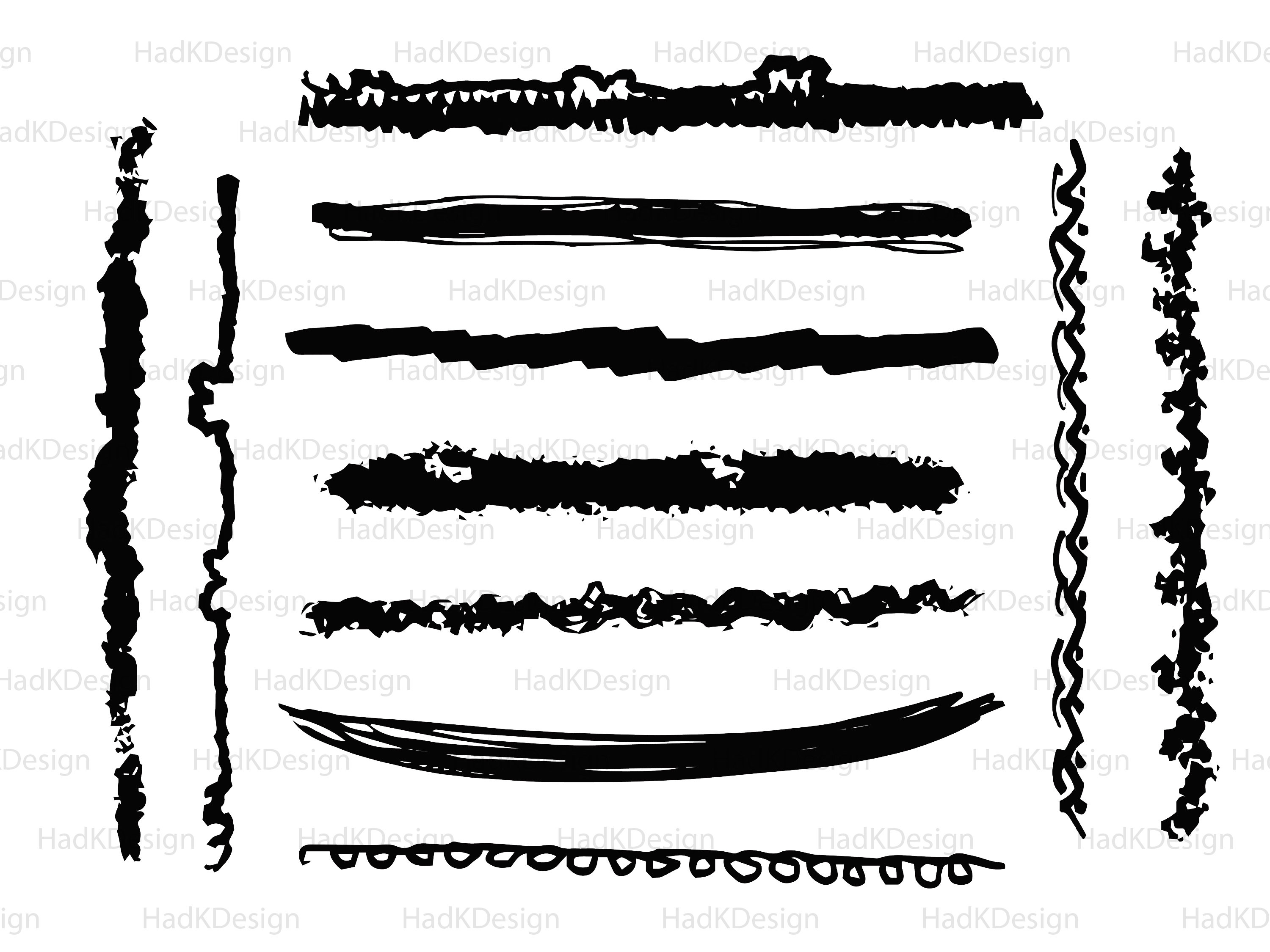 Hand Drawn Lines SVG, Underline Divider Text, Brush and Stroke Line ...