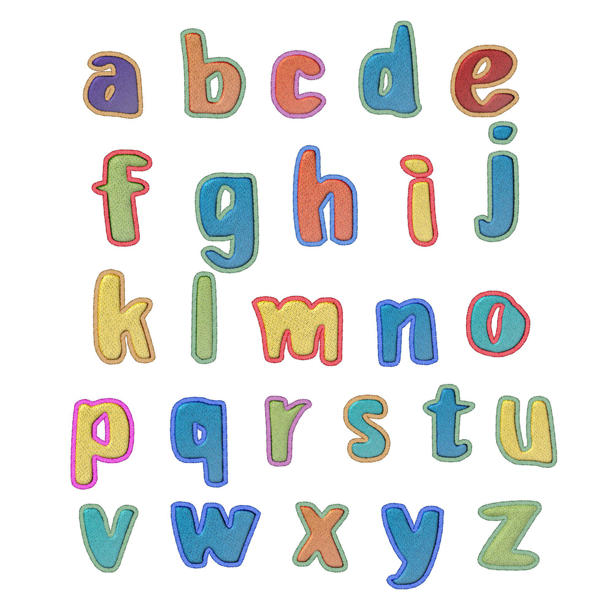 Playful Patchwork Alphabet Digital Font - Hand-stitched Style Letters ...