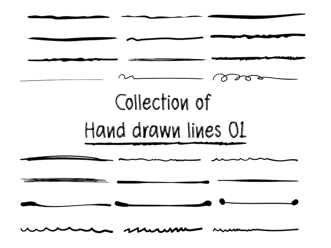 Hand-drawn SVG Line Dividers - Abstract Brush Stroke Elements for ...