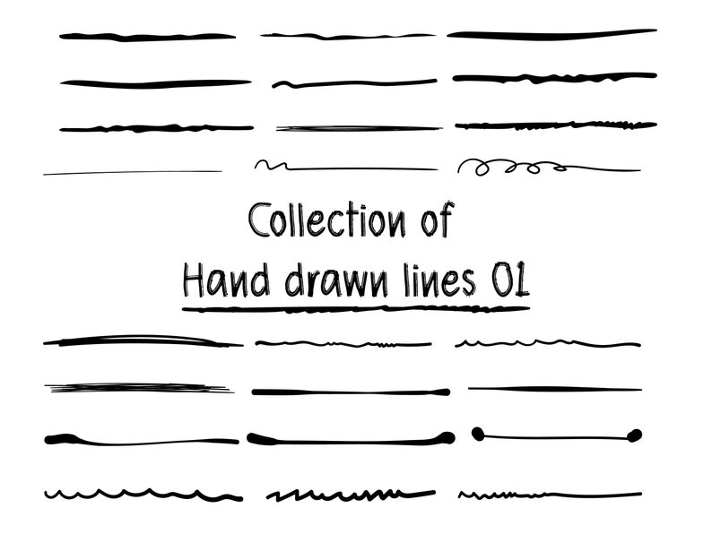 Hand-drawn SVG Line Dividers - Abstract Brush Stroke Elements for ...