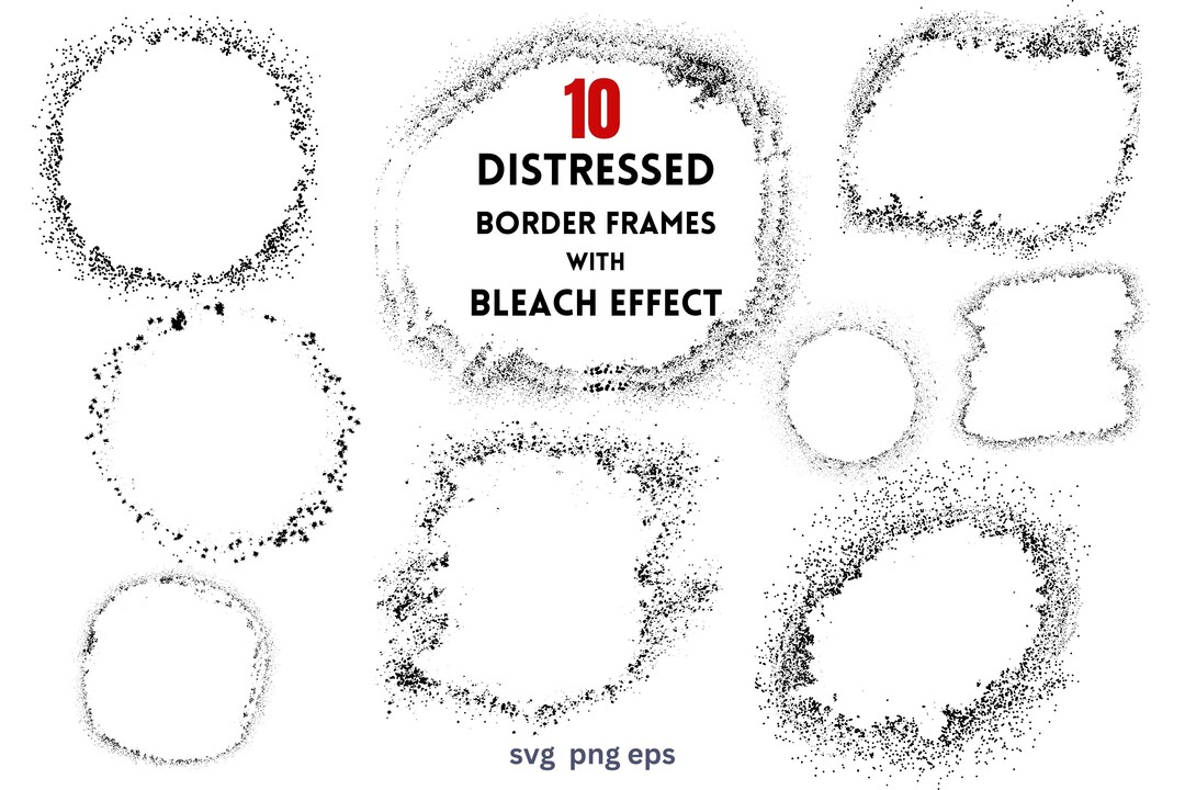 Distressed Bleach Effect Border Frames: Vintage Grunge (digital ...