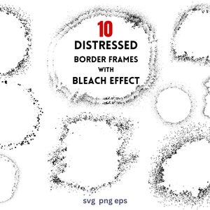 Distressed Bleach Effect Border Frames: Vintage Grunge (digital ...
