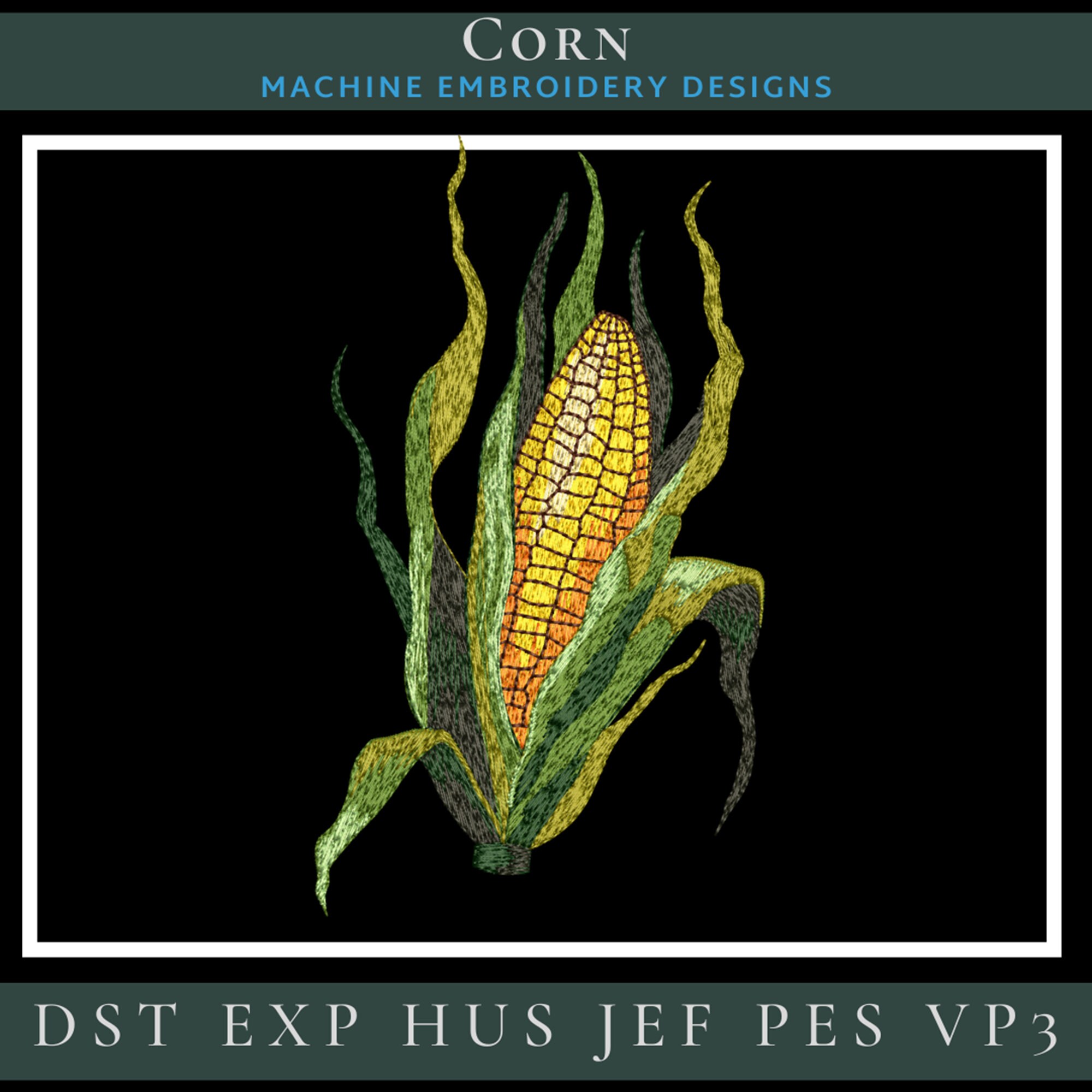 Corn Embroidery Design. Corn Embroidery. Vegetable Embroidery. Machine ...